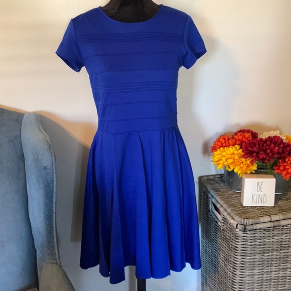 Cato | Dresses | Cato Blue Pleated Short Sleeve Dress 6 | Poshmark